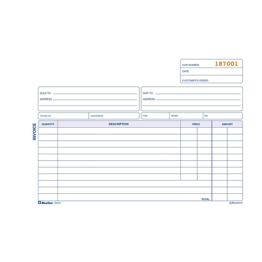 Invoices Book, DC31 - Blueline – Blueline CDA